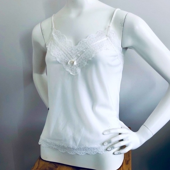 Dior | Tops | Vintage Lace Christian Dior White Petite Small Camisole ...